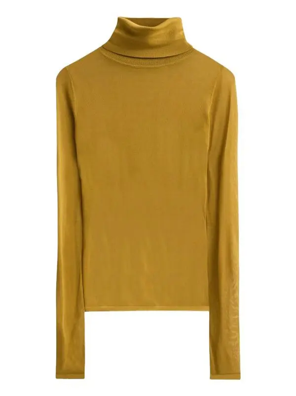 Zimmermann Fine-knit Turtleneck Top - Chartreuse
