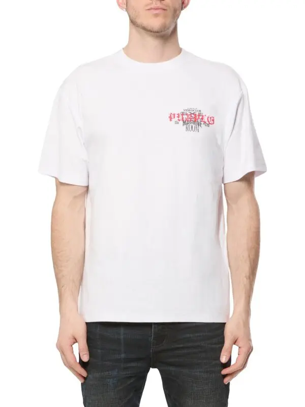 PURPLE BRAND Logo Textured Cotton Crewneck T-shirt - White