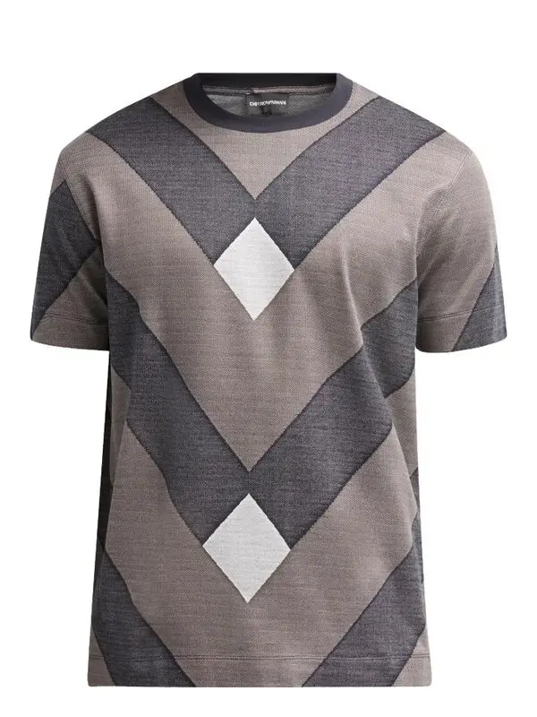 Emporio Armani Geometric-print Jersey Crewneck T-shirt - Multi