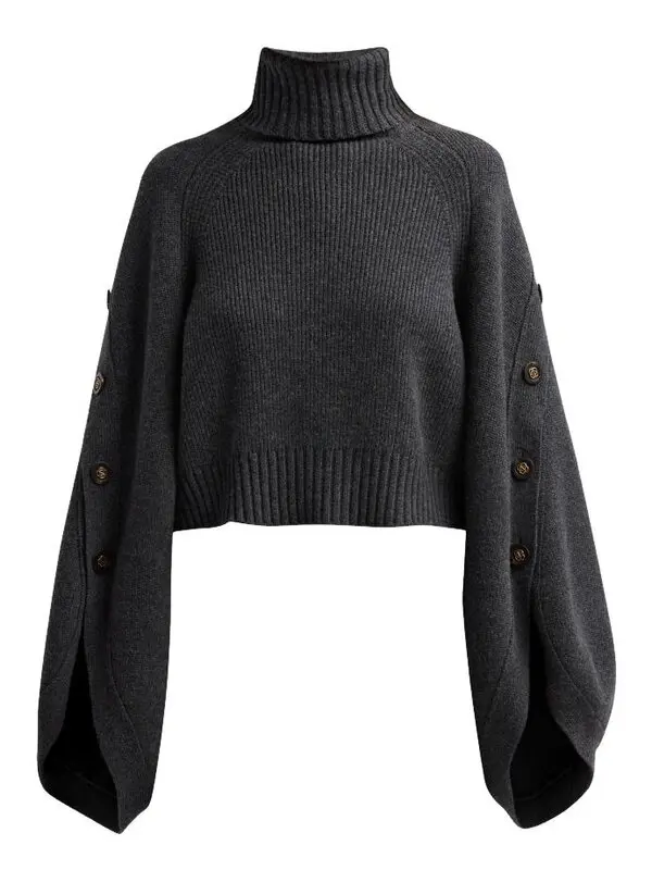 Zimmermann Valiant Buttoned Wool Sweater - Graphite