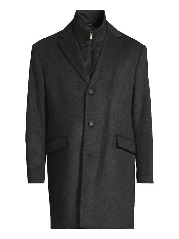 SAKS FIFTH AVENUE Collection Fashion Wool-cashmere Top Coat - Dark Grey