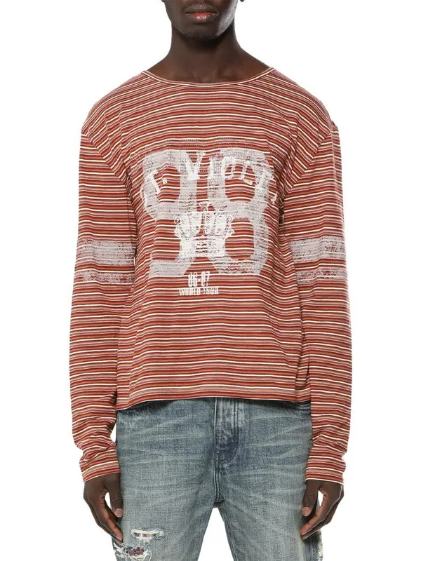 PURPLE BRAND Striped Slub Jersey Shirt - Multi