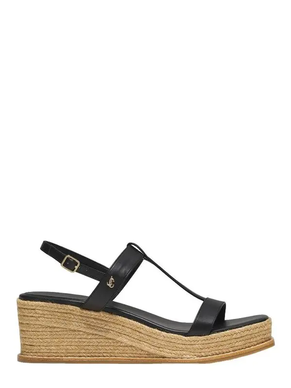 JIMMY CHOO Theia 60mm Espadrille Wedge Sandals - Black