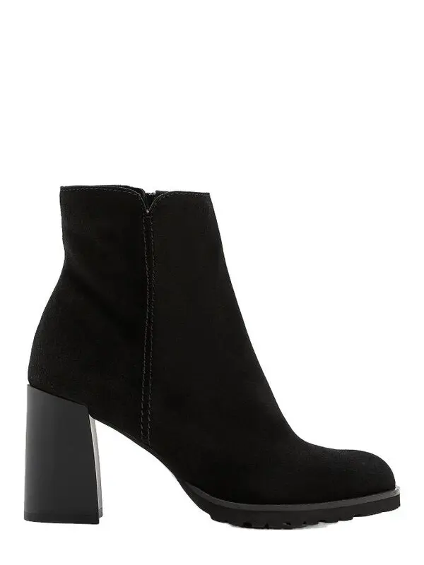 La Canadienne Maggie 85mm Suede Block-heel Booties - Black Suede