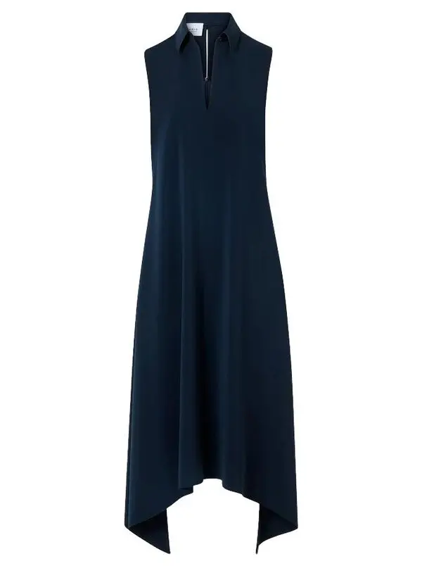 Akris Signature Lasercut Crêpe Midi Dress - Navy
