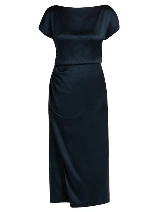 Giorgio Armani Satin Draped Midi-dress - Outer Space