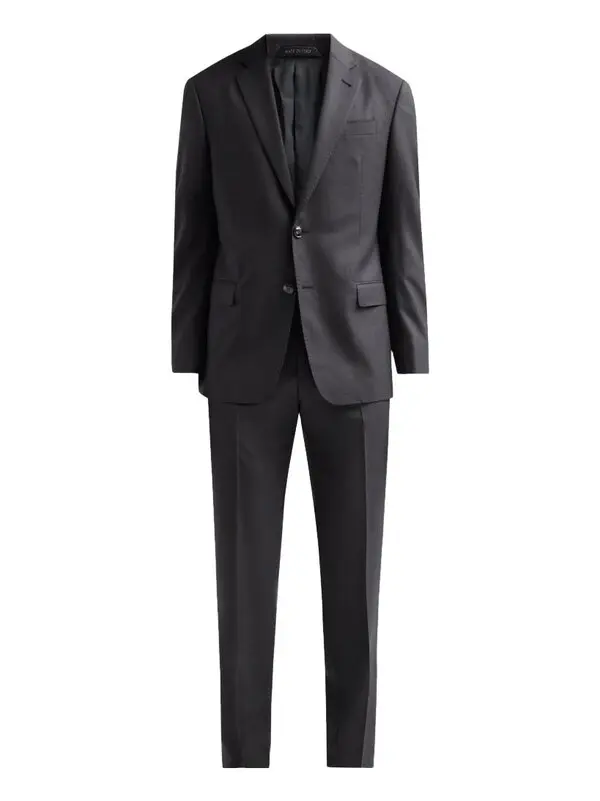 Giorgio Armani Zig-zag Textured Wool Suit - Anthracite