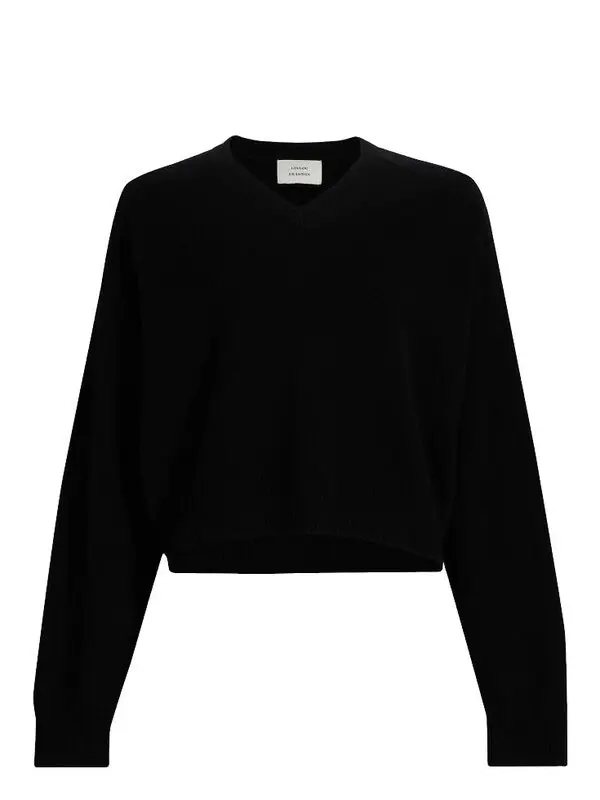 Loulou De Saison Anzor Cashmere V-neck Boxy Sweater - Black