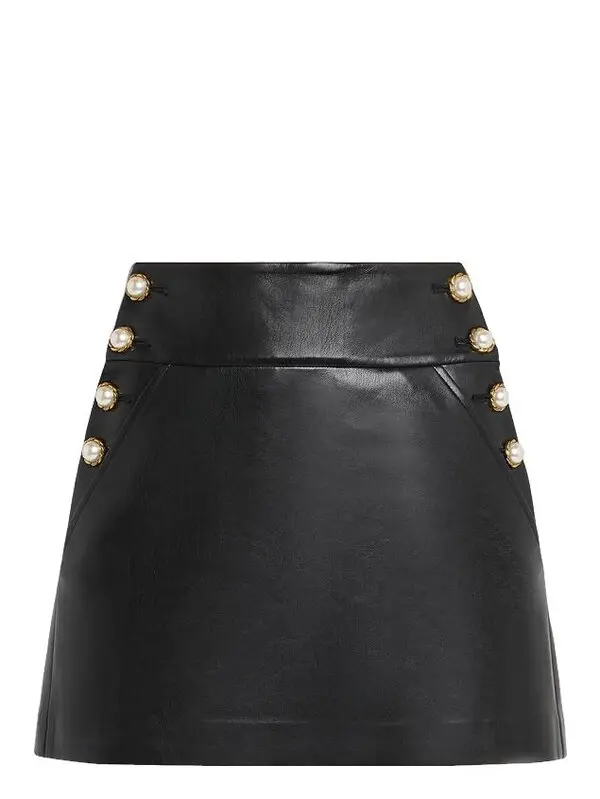 Alice + Olivia Donald Faux-leather Miniskirt - Black