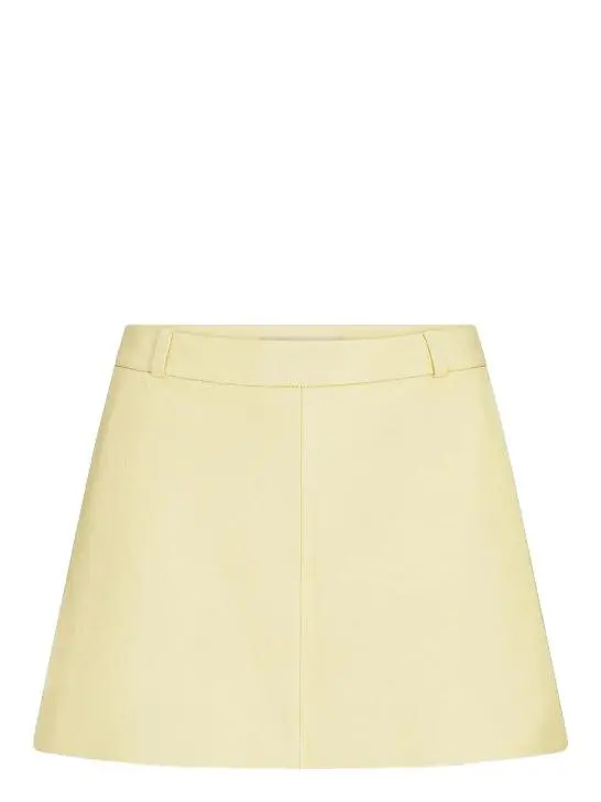 FRAME A-line Leather Miniskirt - Lemon