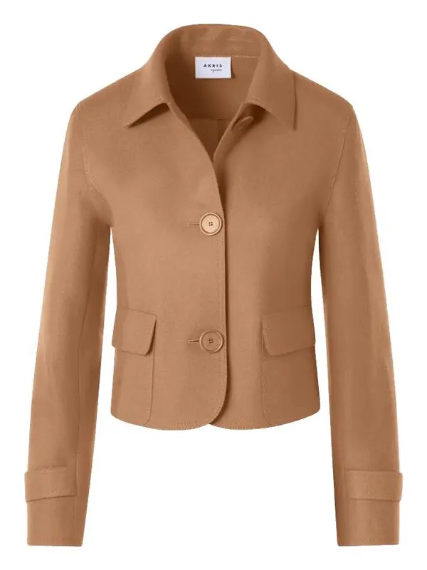 Akris Boxy Wool-blend Jacket - Camel