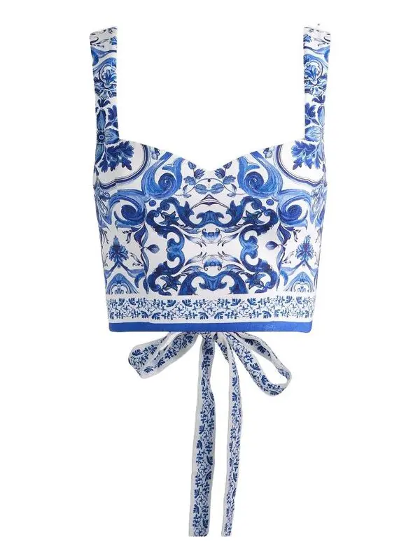 Alice + Olivia Miriam Sweetheart Crop Top - Solstice