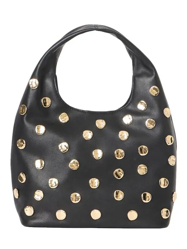 BTB LOS ANGELES Josephine Embellished Leather Hobo Bag - Black