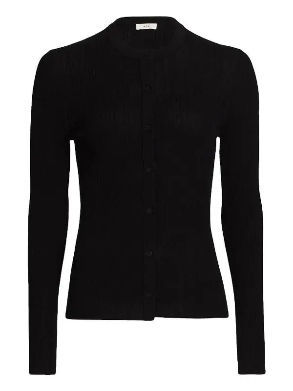 A.L.C. Fisher Cotton-blend Button-front Cardigan - Black