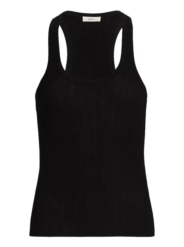 A.L.C. Iris Rib-knit Tank - Black