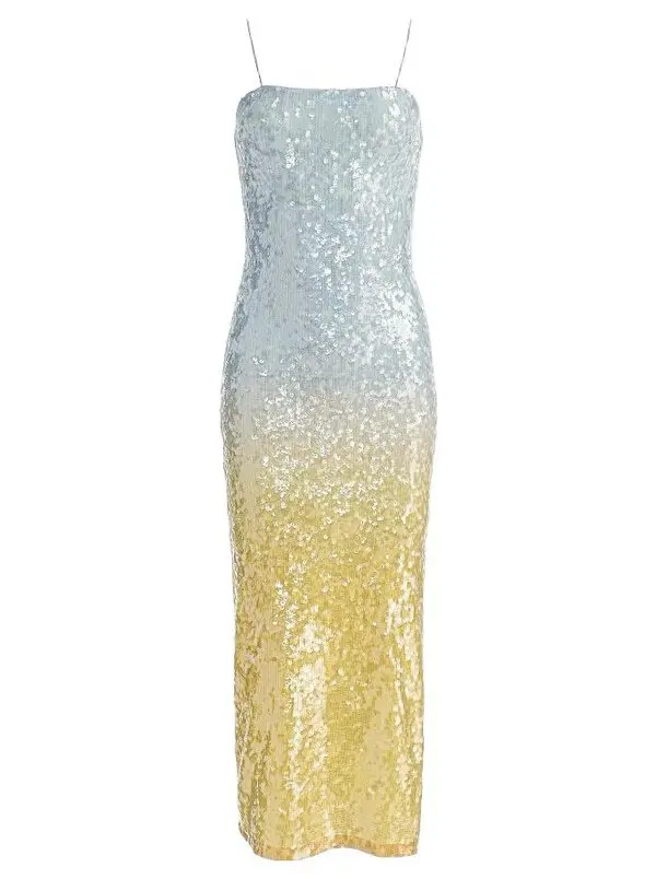 Alice + Olivia Fifi Sequin Sheath Midi-dress - Clear Skies