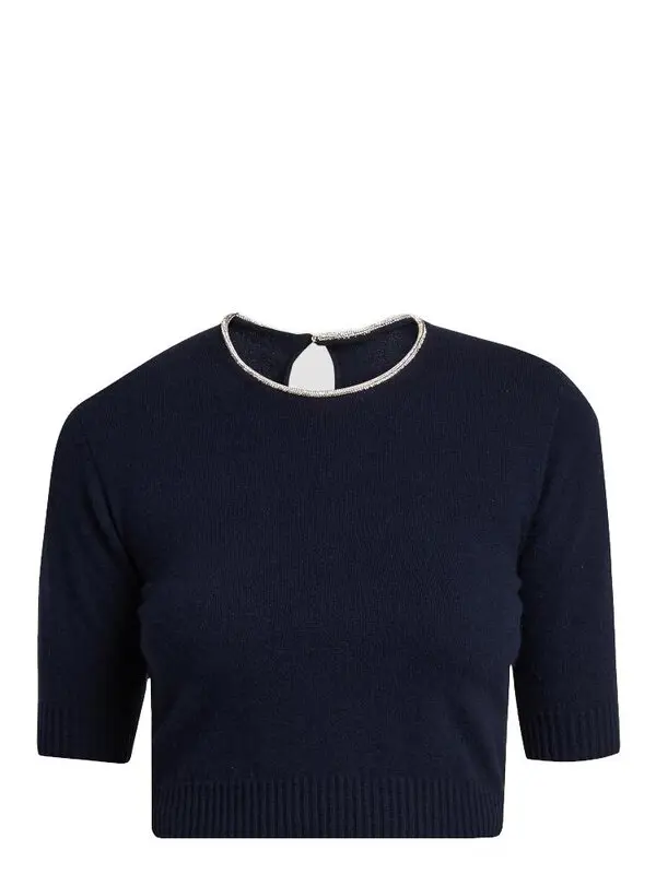 Giorgio Armani Cashmere Contrast Neck Sweater - Outer Space
