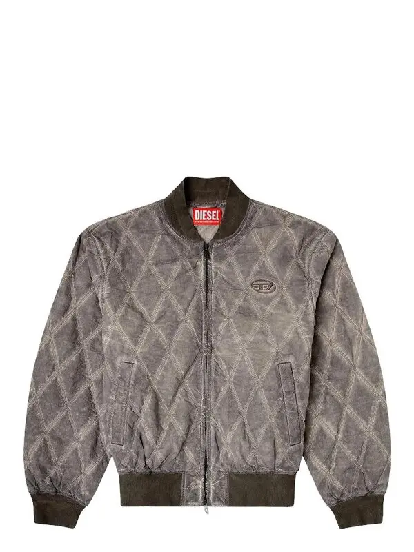 DIESEL® Treat Diamond-quilted Bomber Jacket - Grey