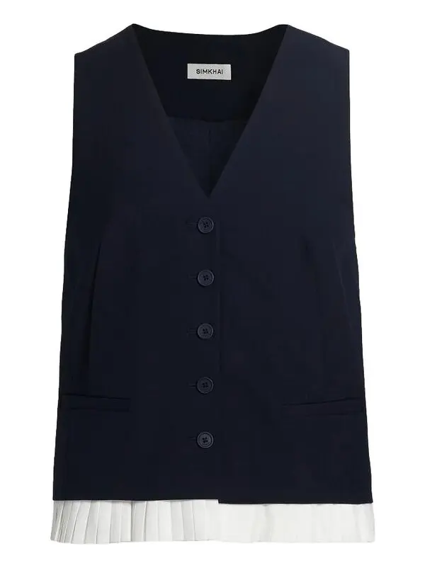 Simkhai Laiken Pleated-trim Vest - Midnight