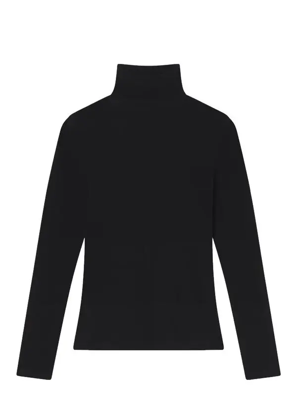 FRAME The Shadow Cotton Turtleneck - Black