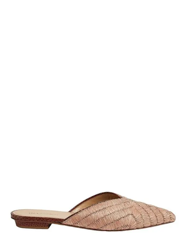 Ulla Johnson Aunika Raffia Mules - Rust Copper