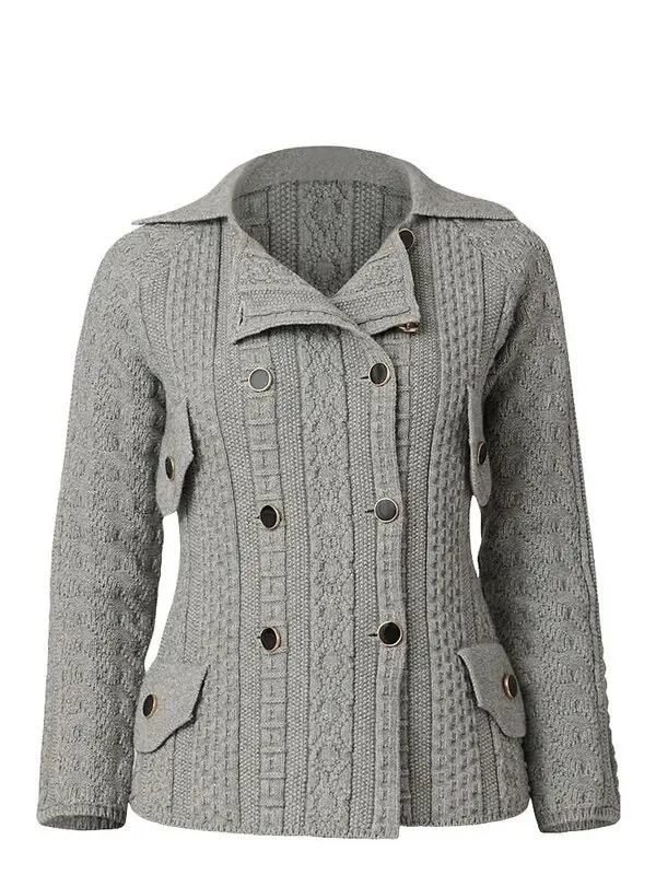 Shoshanna Wes Knit Double-breasted Jacket - Grey