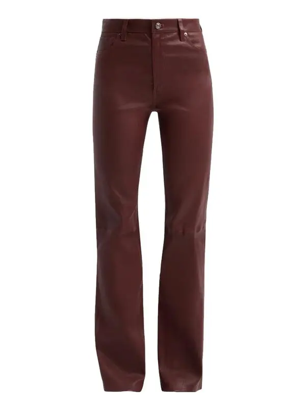 FRAME Reboot Leather Straight-leg Pants - Currant
