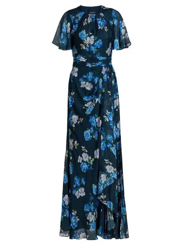 Shoshanna Macie Floral Maxi Dress - Indigo Multi