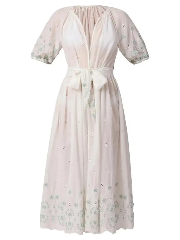 Shoshanna Marisol Floral Embroidered A-line Cover-up Midi-dress - Optic