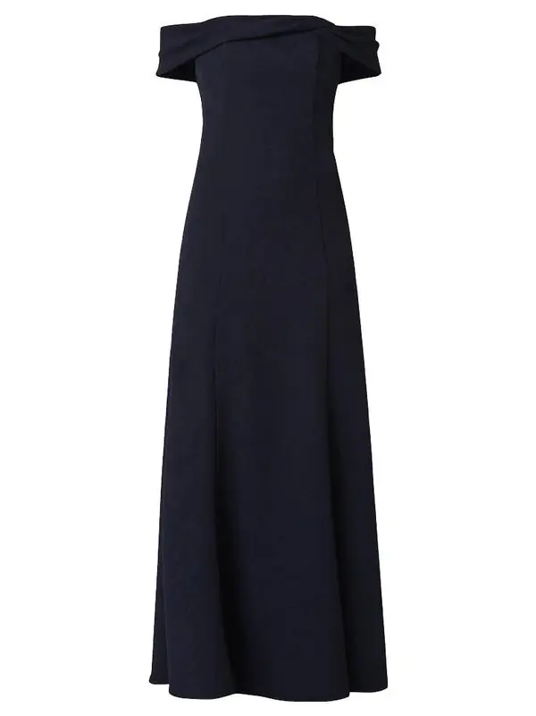 Shoshanna Flores Off-the-shoulder Gown - Navy