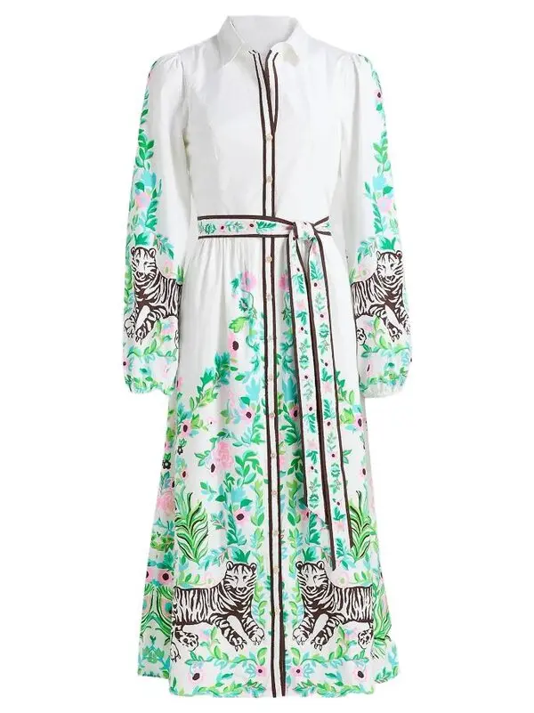Lilly Pulitzer® Luanne Stretch Midi Shirtdress - Resort White Royal