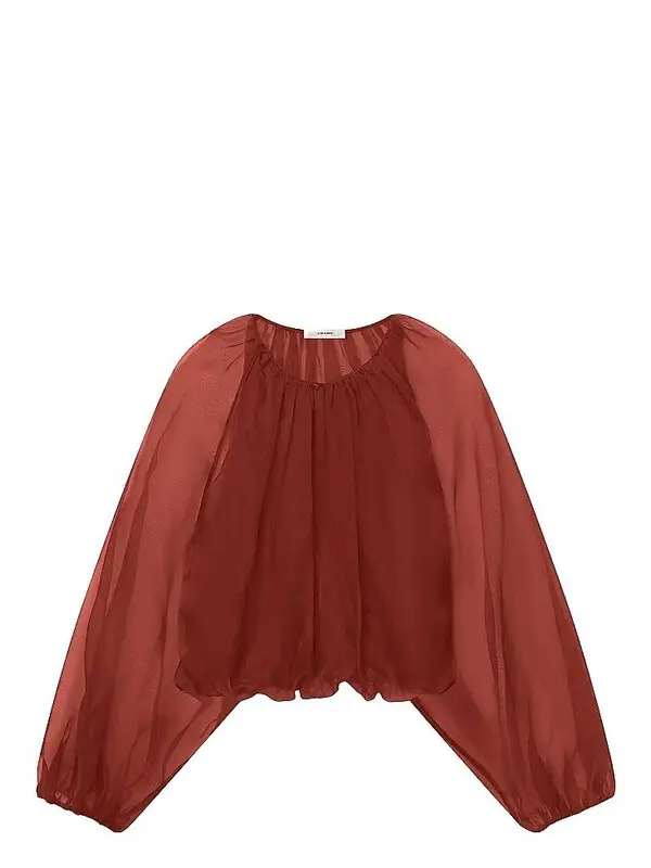FRAME The Sheer Balloon Blouse - Paprika