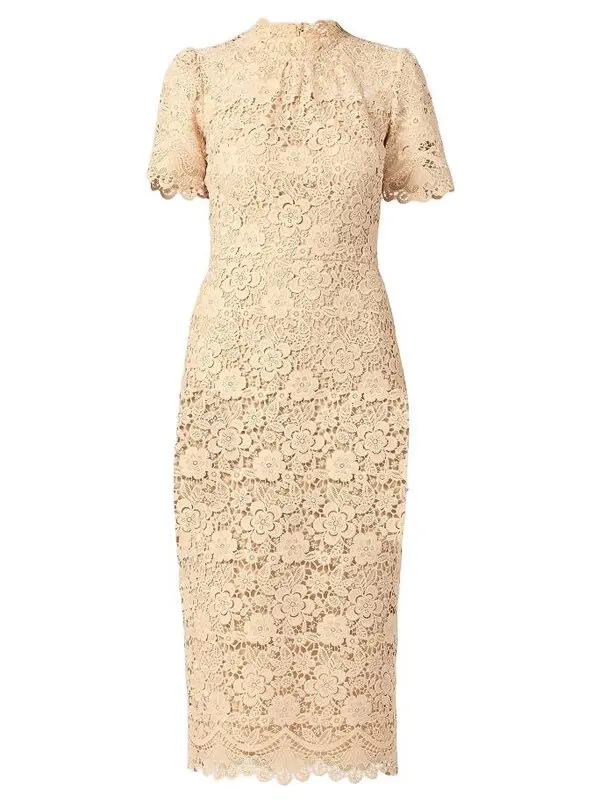 Shoshanna Vivienne Lace Midi-dress - Sand