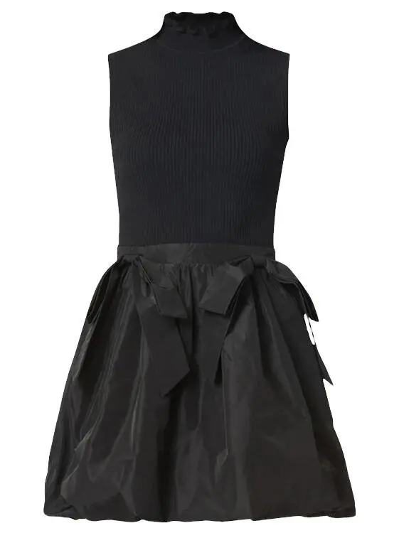 Shoshanna Brandy Mixed-media Minidress - Jet