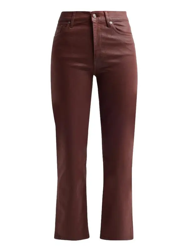 FRAME Le Sleek Coated Straight-leg Crop Jeans - Currant