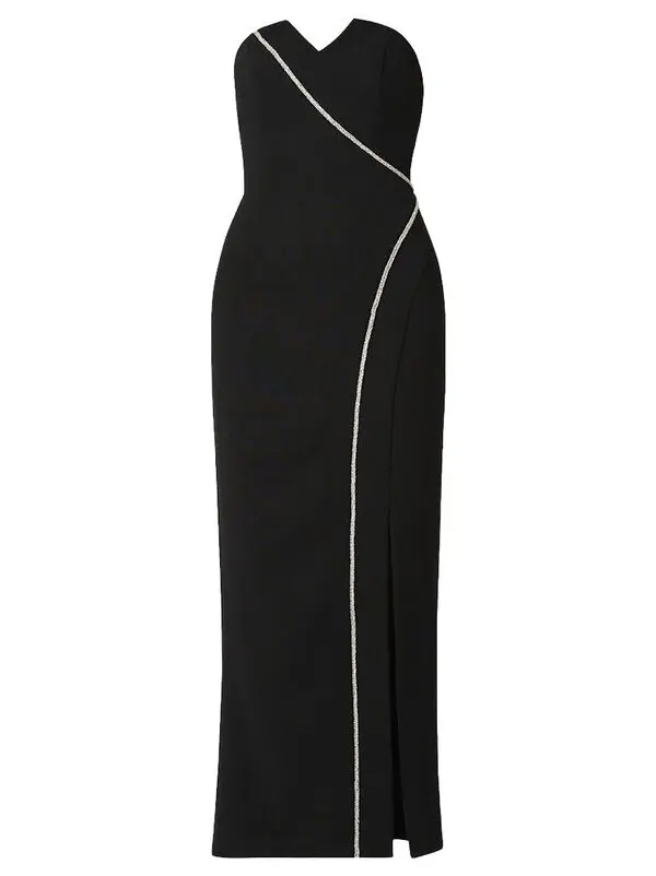 Shoshanna Star Bandeau Slit Midi-dress - Jet