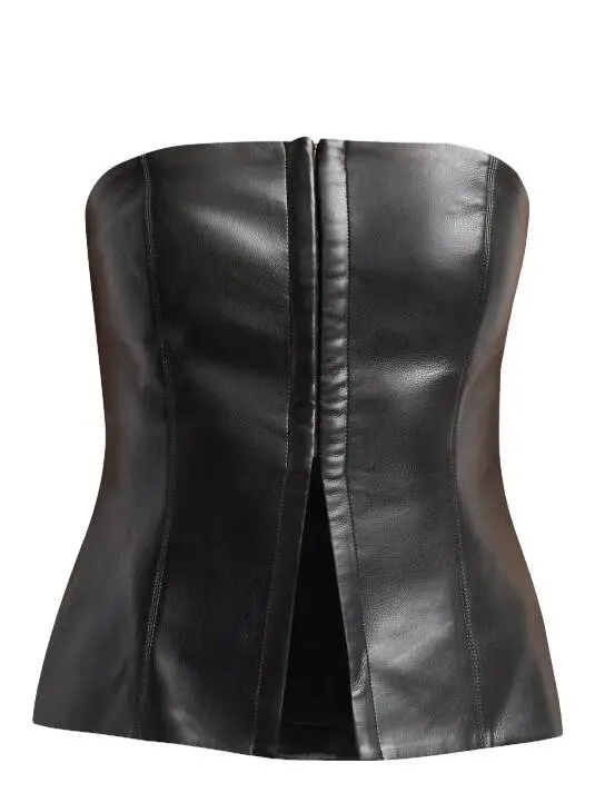 Alice + Olivia Pat Faux Leather Vest Top - Black