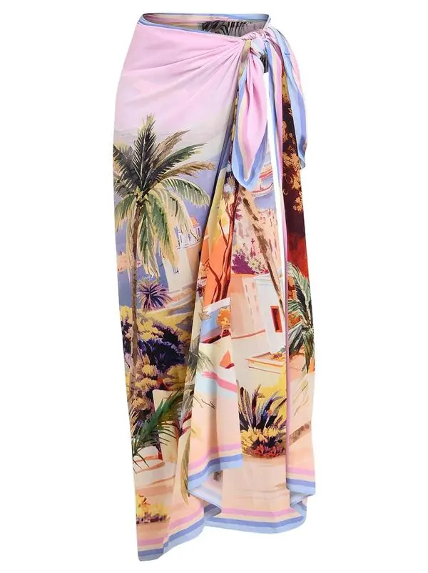L'Agence Maribel Postcard-print Long Pareo - Multi