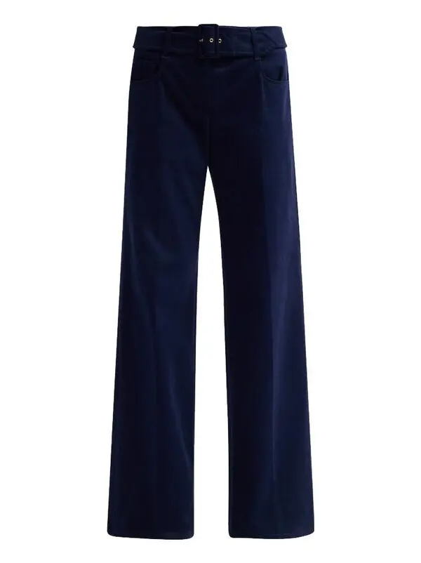 MAISON COMMON Belted Mid-rise Denim Trousers - Navy