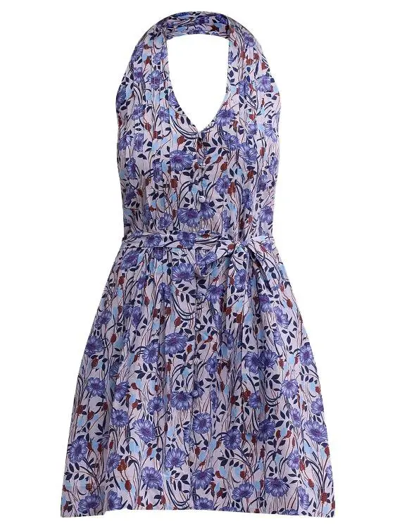 Rebecca Taylor Daphne Floral Cotton-silk A-line Minidress - Iris Multi