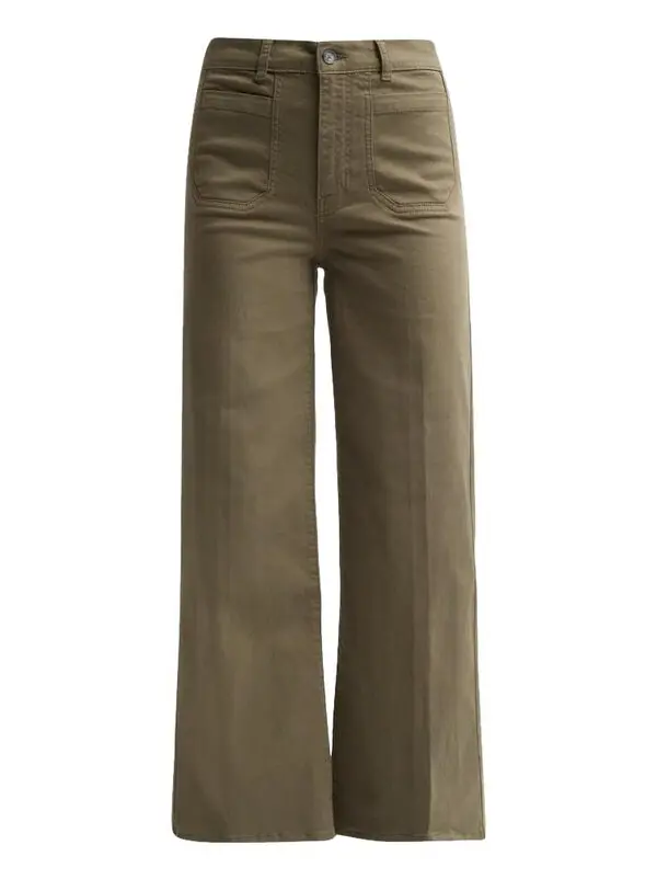 FRAME Le Slim Palazzo Modernist Pocket Crop Pants - Grasshopper