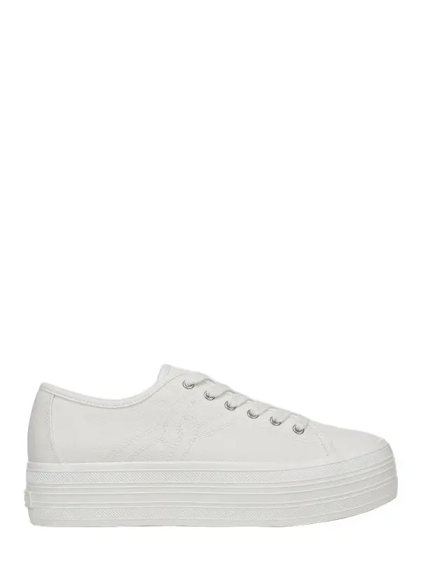 Veronica Beard Truett Low-top Canvas Platform Sneakers - Coconut