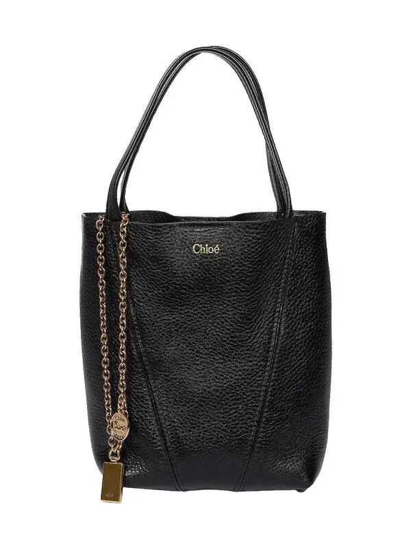 Chloé Small Spin Leather Tote Bag - Black