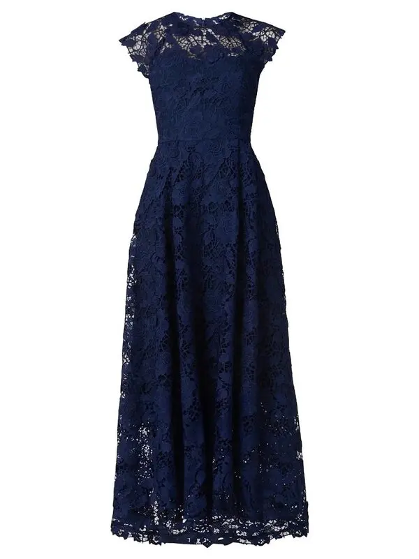 Shoshanna Brena Guipure Lace Cocktail Dress - Navy