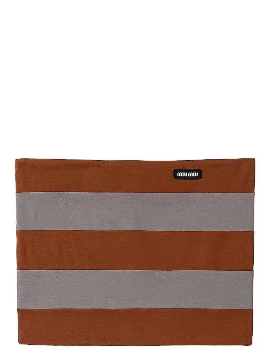 Miu Miu Striped Jersey Top - Grey Multi