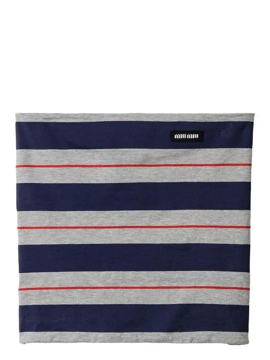 Miu Miu Striped Jersey Top - Grey