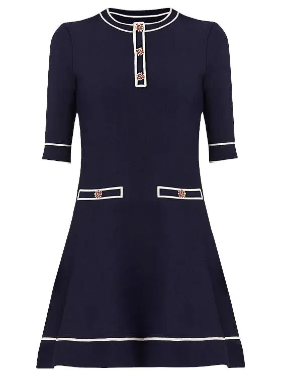 Shoshanna Weston Knit Mini Dress - Navy
