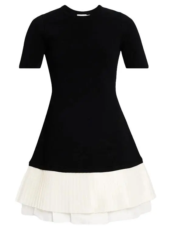 Simkhai Lorin Mixed-media A-line Minidress - Black Multi
