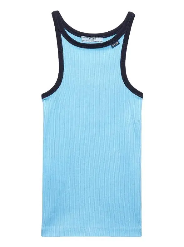 Prada Ribbed Knit Tank Top - Blue