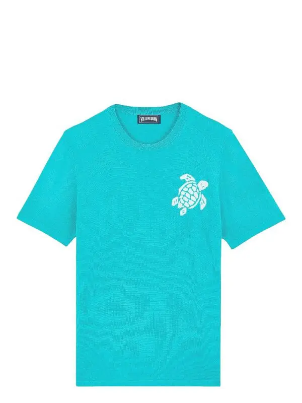 Vilebrequin Big Turtle Silk & Cotton T-shirt - Vertdisco